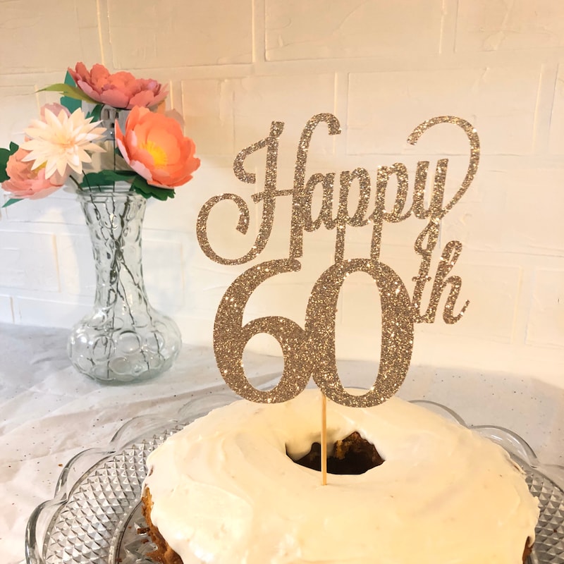 Sparkle 60 Cake Topper - Etsy
