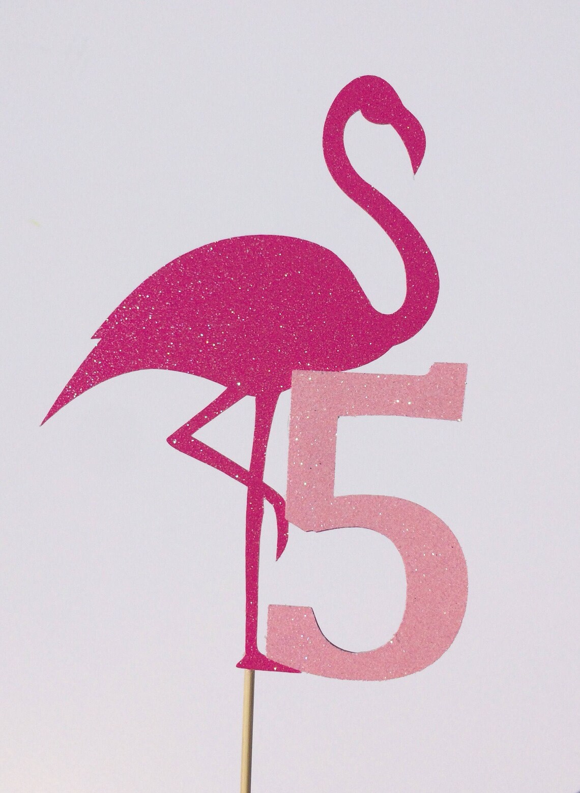 Flamingo Cake Topper Glitter Cake Topper Tropical Party - Etsy