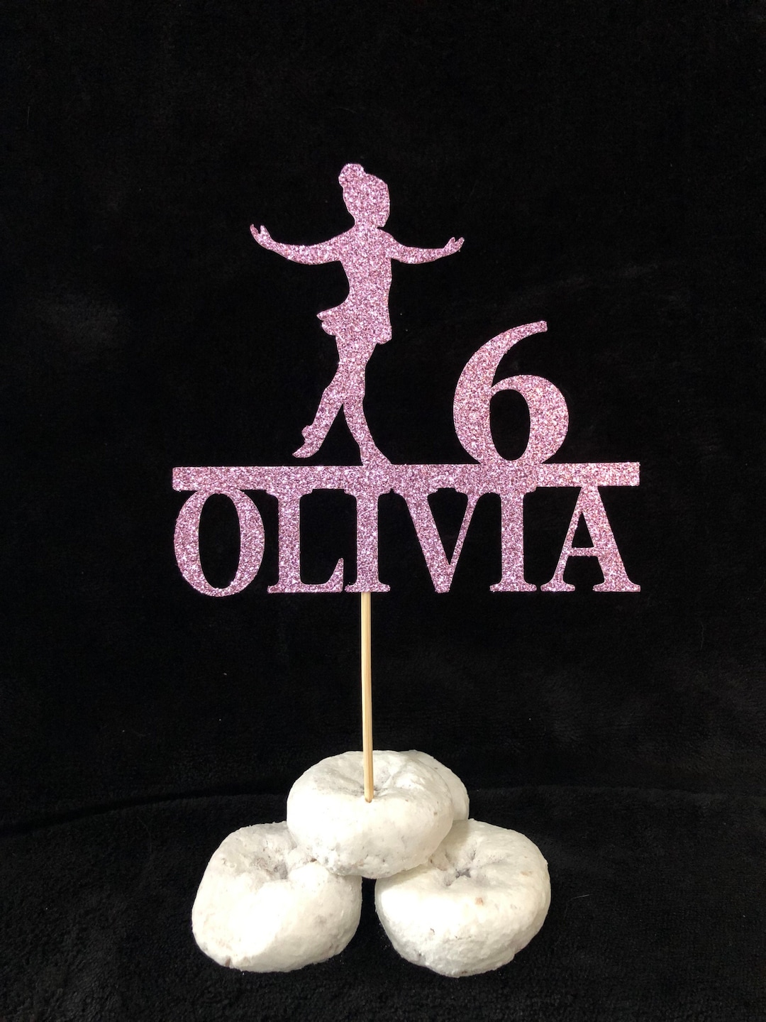Dancer Cake Topper ~ Personalized Cake Topper ~ Glitter Topper With ...