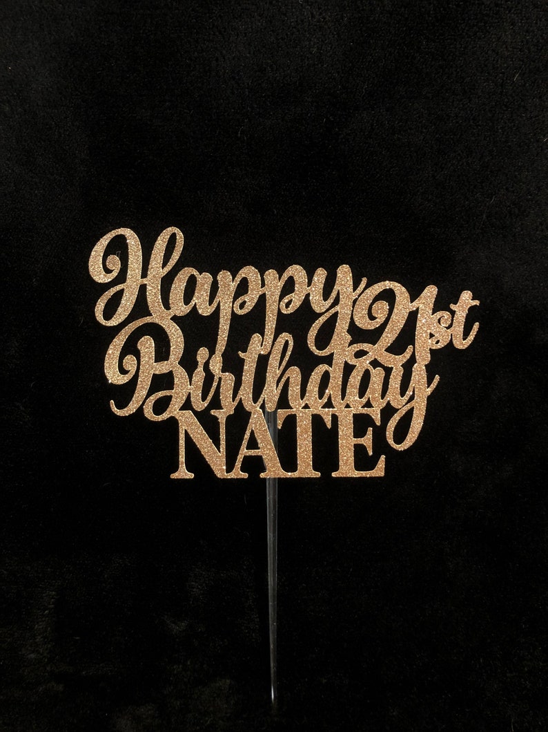 Happy 21st Birthday Cake Topper ~ 21st Birthday Party Supply ~ Cake ...