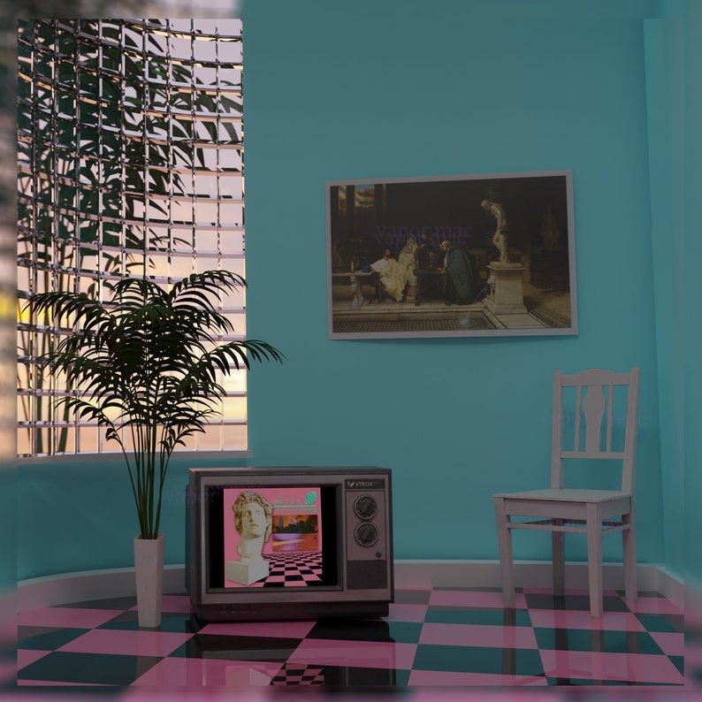 PRINTABLE ANY SIZE, Vaporwave, Macintosh, Floral Shoppe, Abstract ...