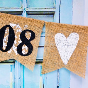 WEDDING DATE Banner, Wedding Burlap Banner, Happily Ever After, Rustic ...