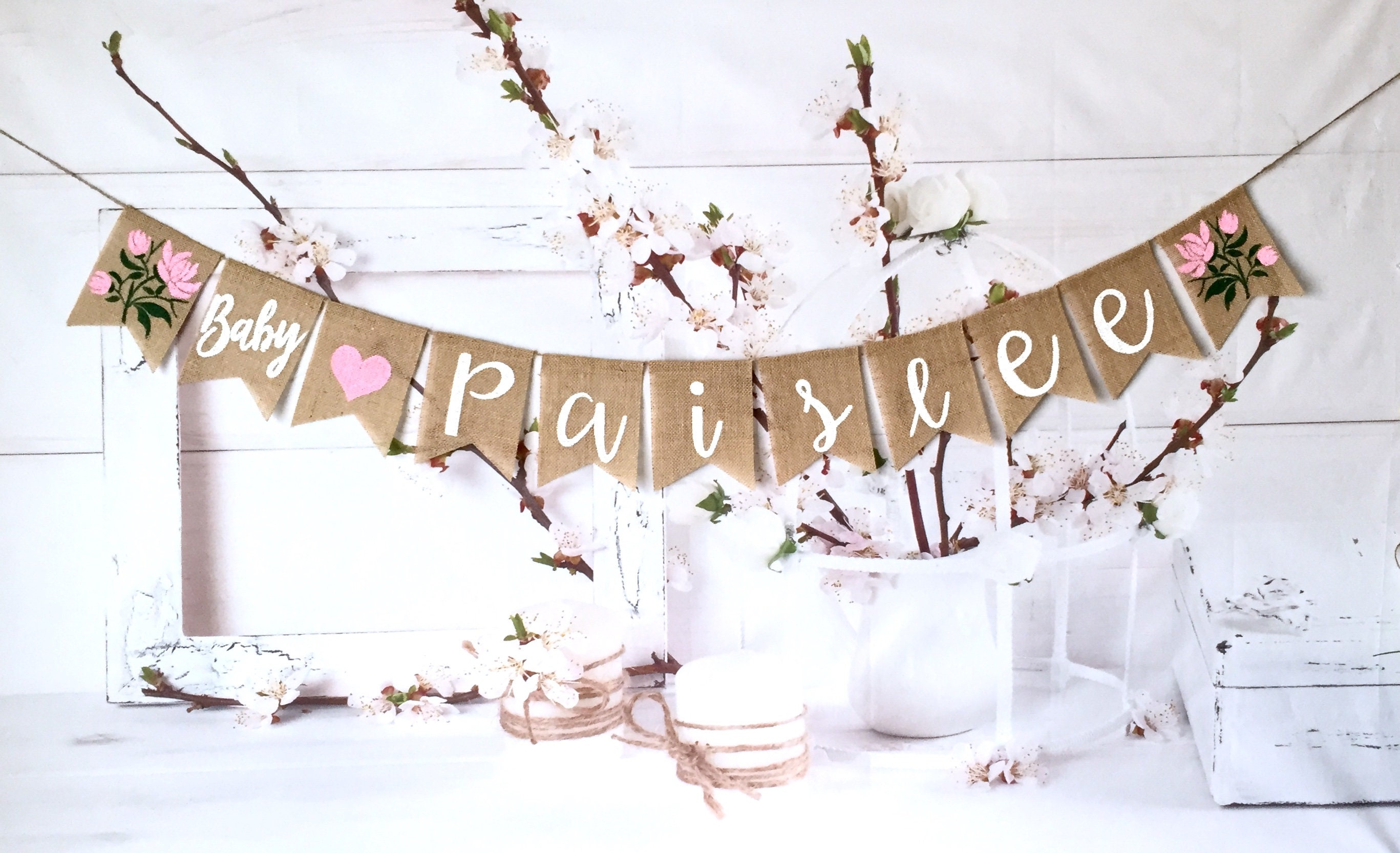 Custom Personalized Name Banner Baby Nursery Decor Burlap - Etsy