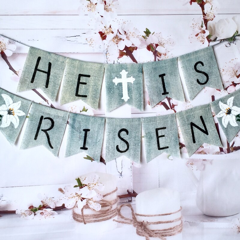 He Is Risen Banner Etsy He Is Risen Banner Etsy