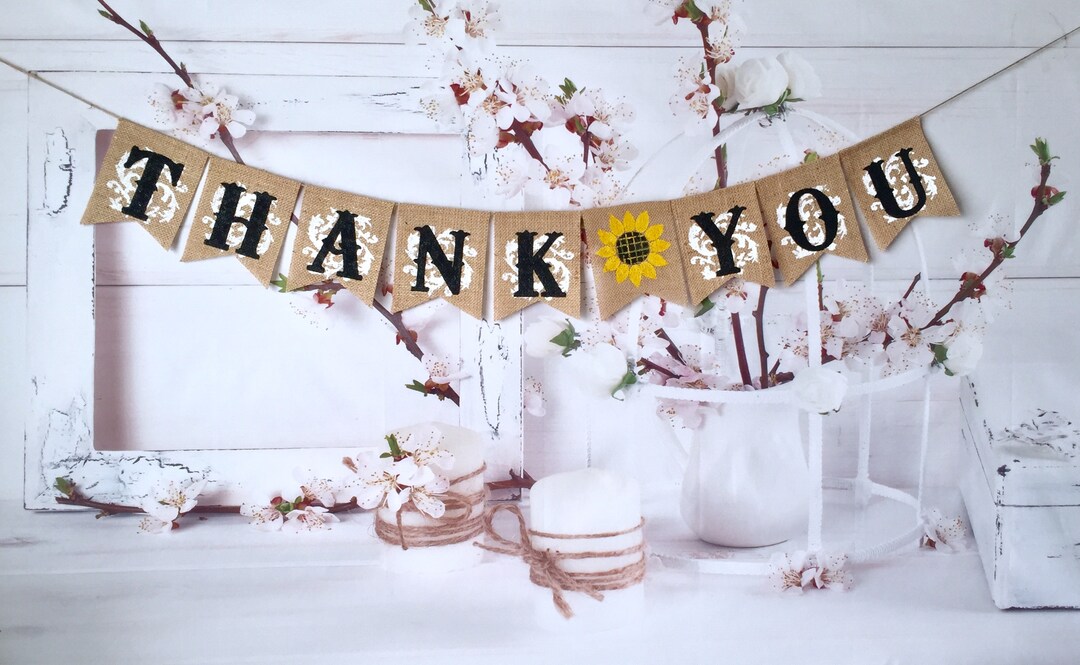 Sunflower WEDDING Burlap Banner, Sunflower Bridal Shower Banner ...