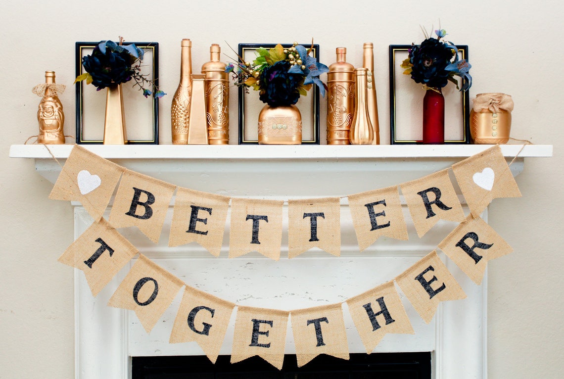 WEDDING BETTER TOGETHER Banner Wedding Decor Wedding Banner - Etsy UK