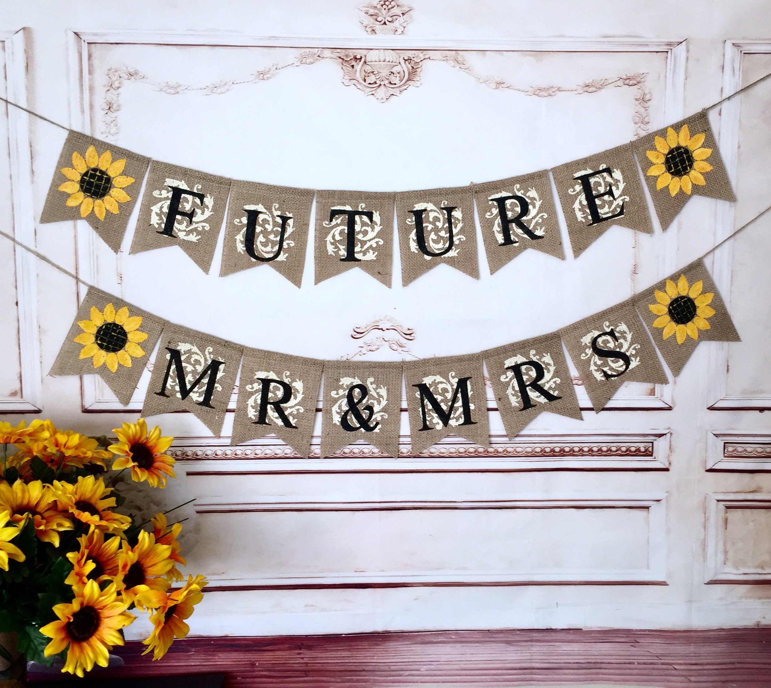 Custom Future MR and MRS WEDDING Burlap bannerRustic Style | Etsy