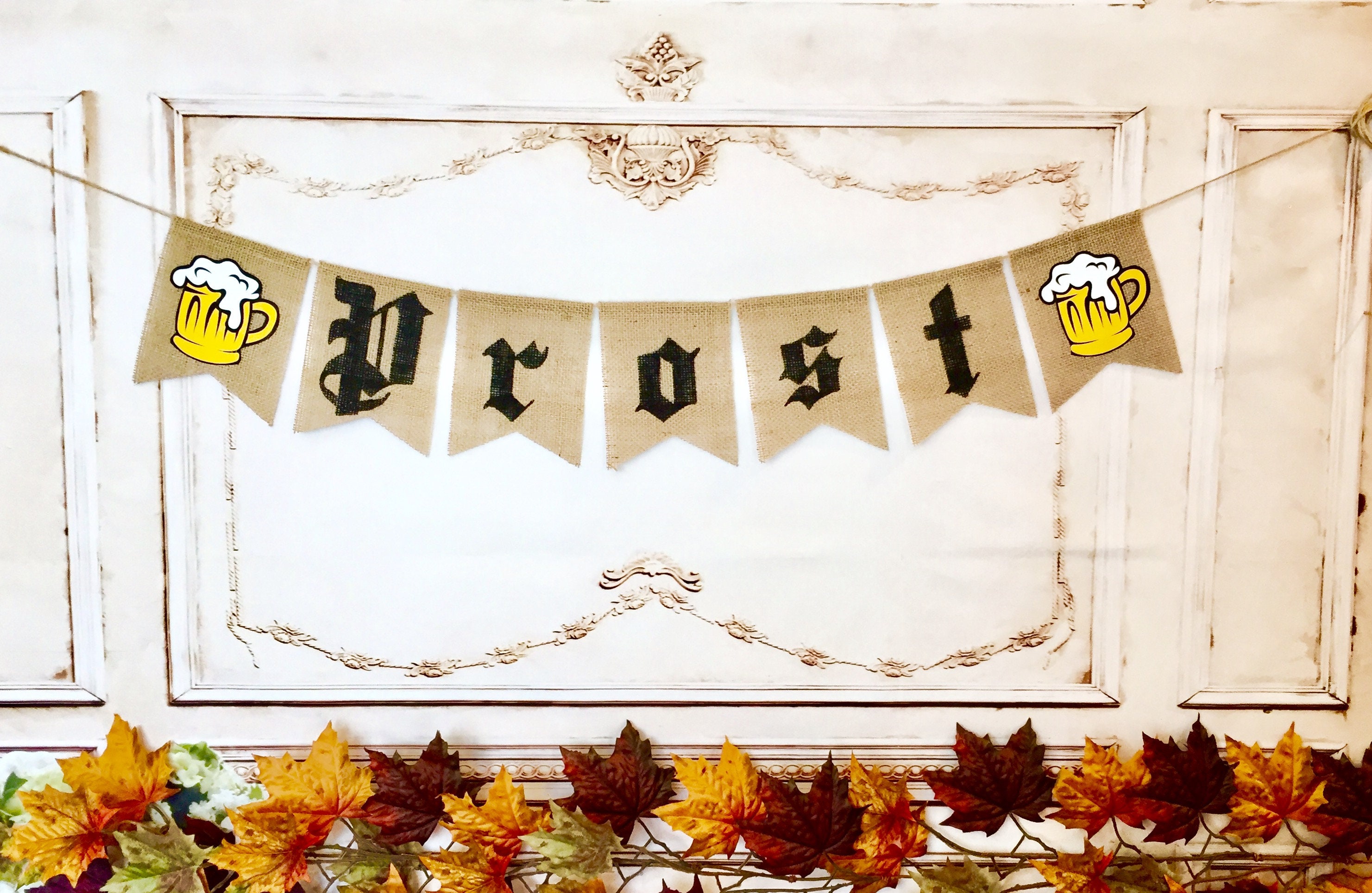 PROST Octoberfest Burlap Banner Beer Party Custom German | Etsy
