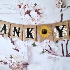 Sunflower WEDDING Burlap Banner, Sunflower Bridal Shower Banner ...
