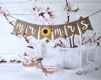 MR and MRS WEDDING Burlap Banner Rustic Style Banner - Etsy
