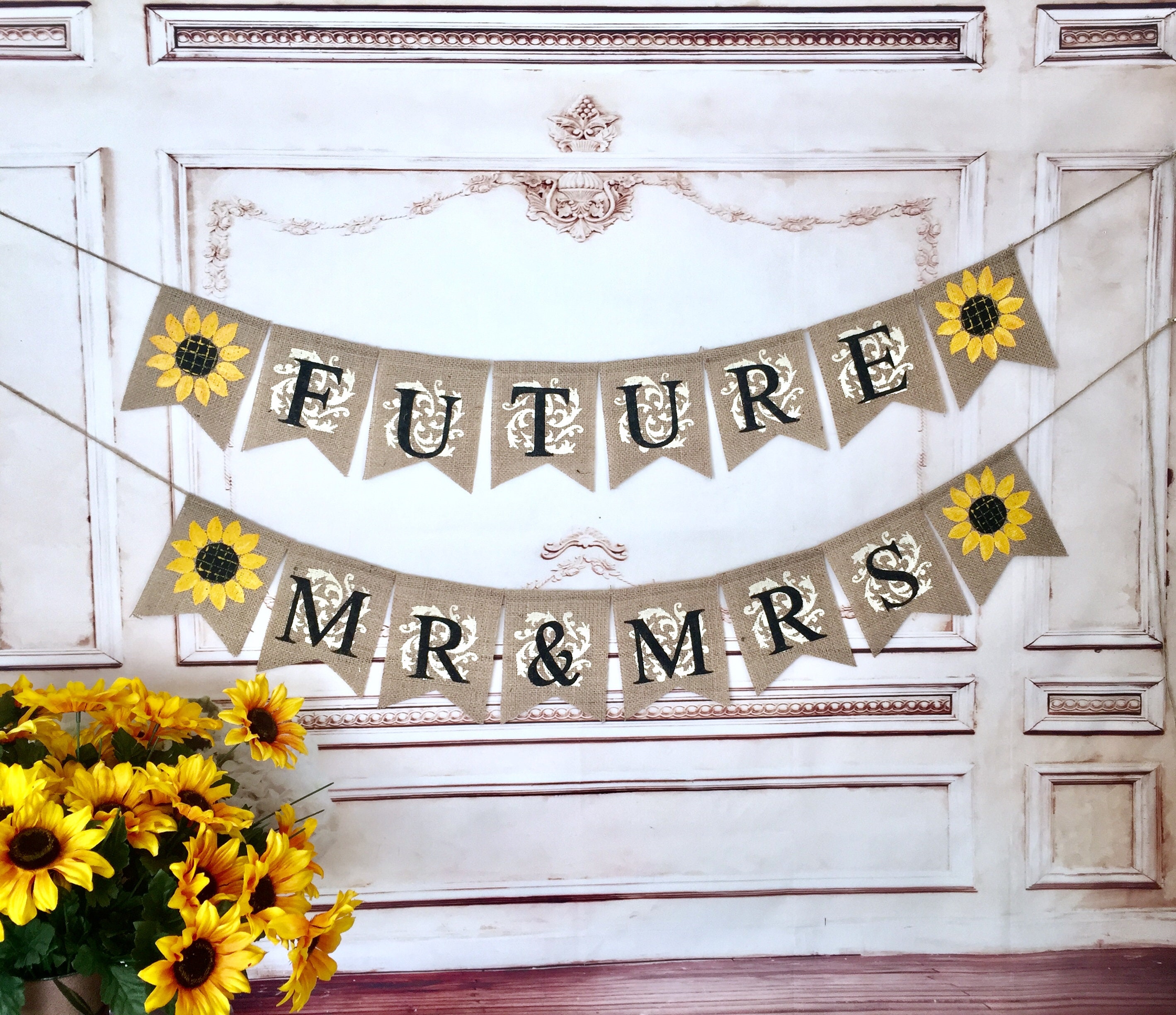 Wedding Burlap Banner