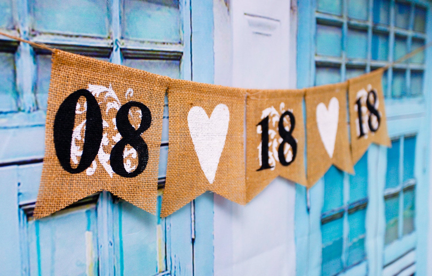 WEDDING DATE Banner Wedding Burlap Banner Happily Ever - Etsy