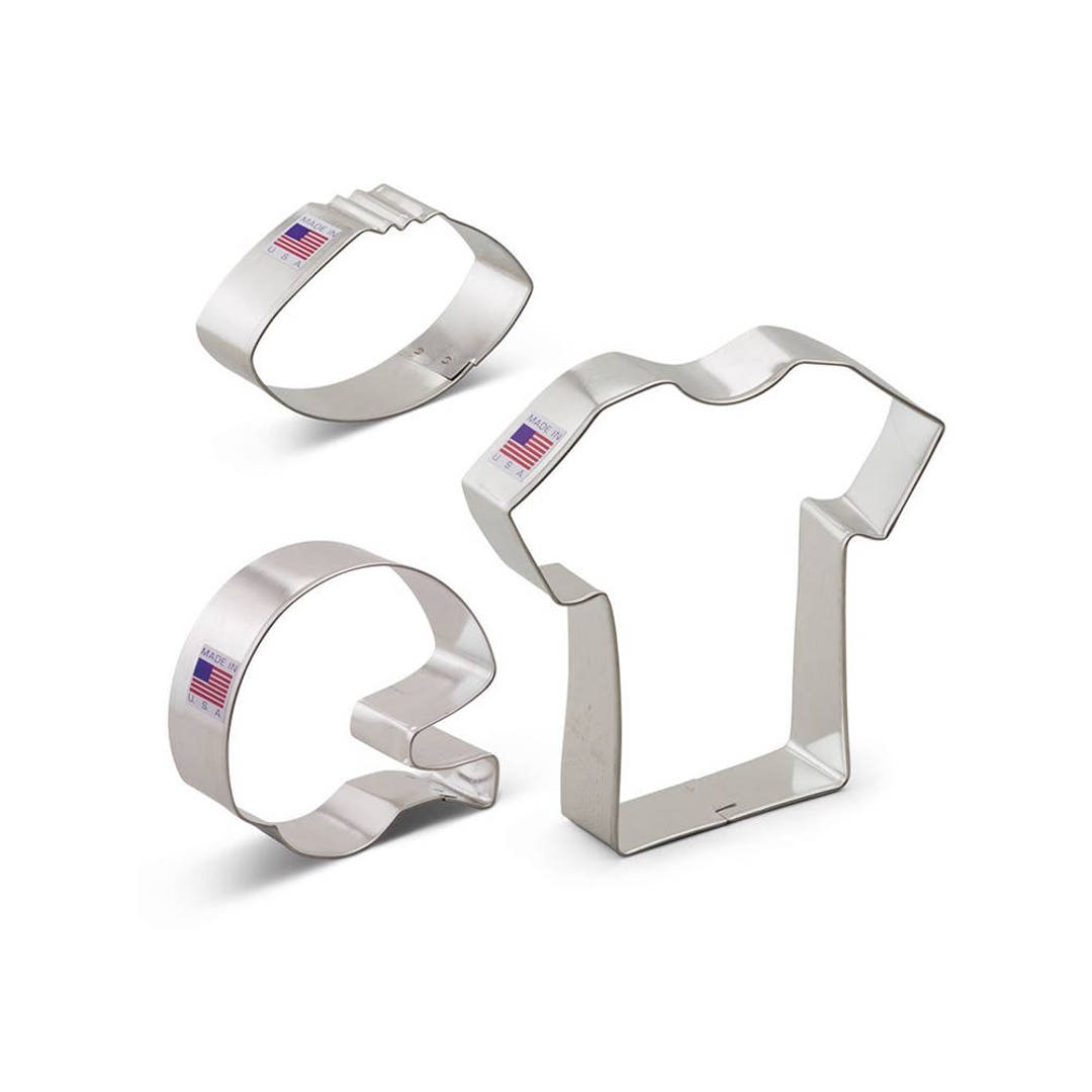 FOOTBALL Metal Cookie Cutter Set 3 Piece Football - Etsy