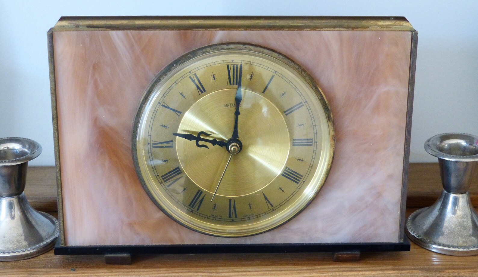 Metamec Clock Faux Marble Battery Mantel Shelf 1970s - Etsy