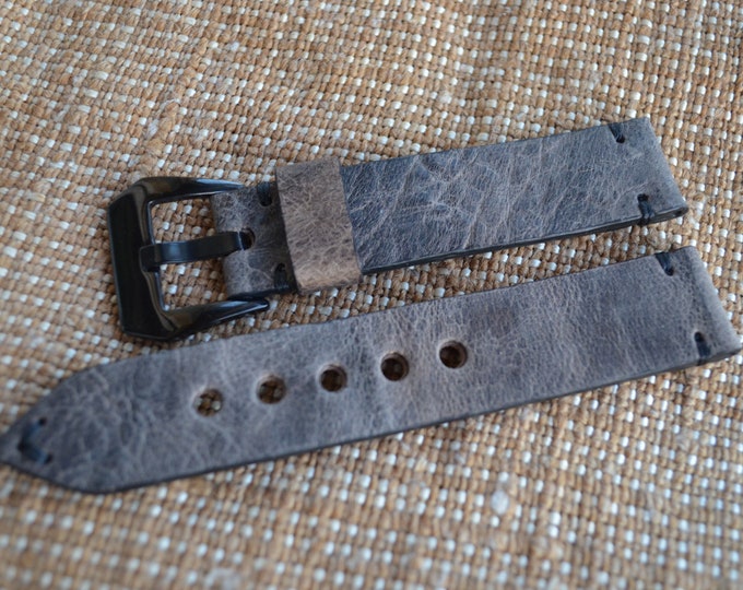 Watch Strap the Thick Leather Watch Strap Gray Men's Watch Band 20mm ...