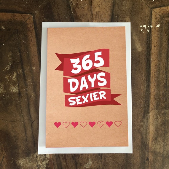 Birthday Card 365 Days Sexier 250gsm Stock Card Printed | Etsy