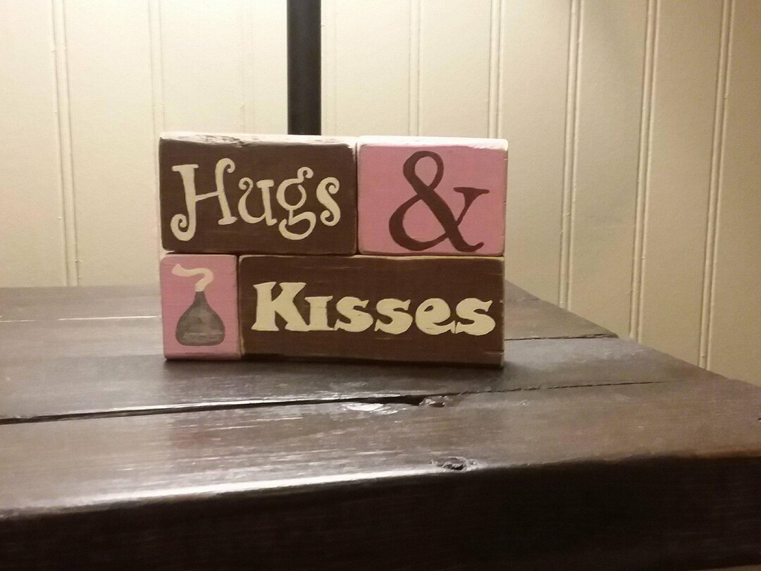 Hugs & Kisses Wood Sign - Etsy