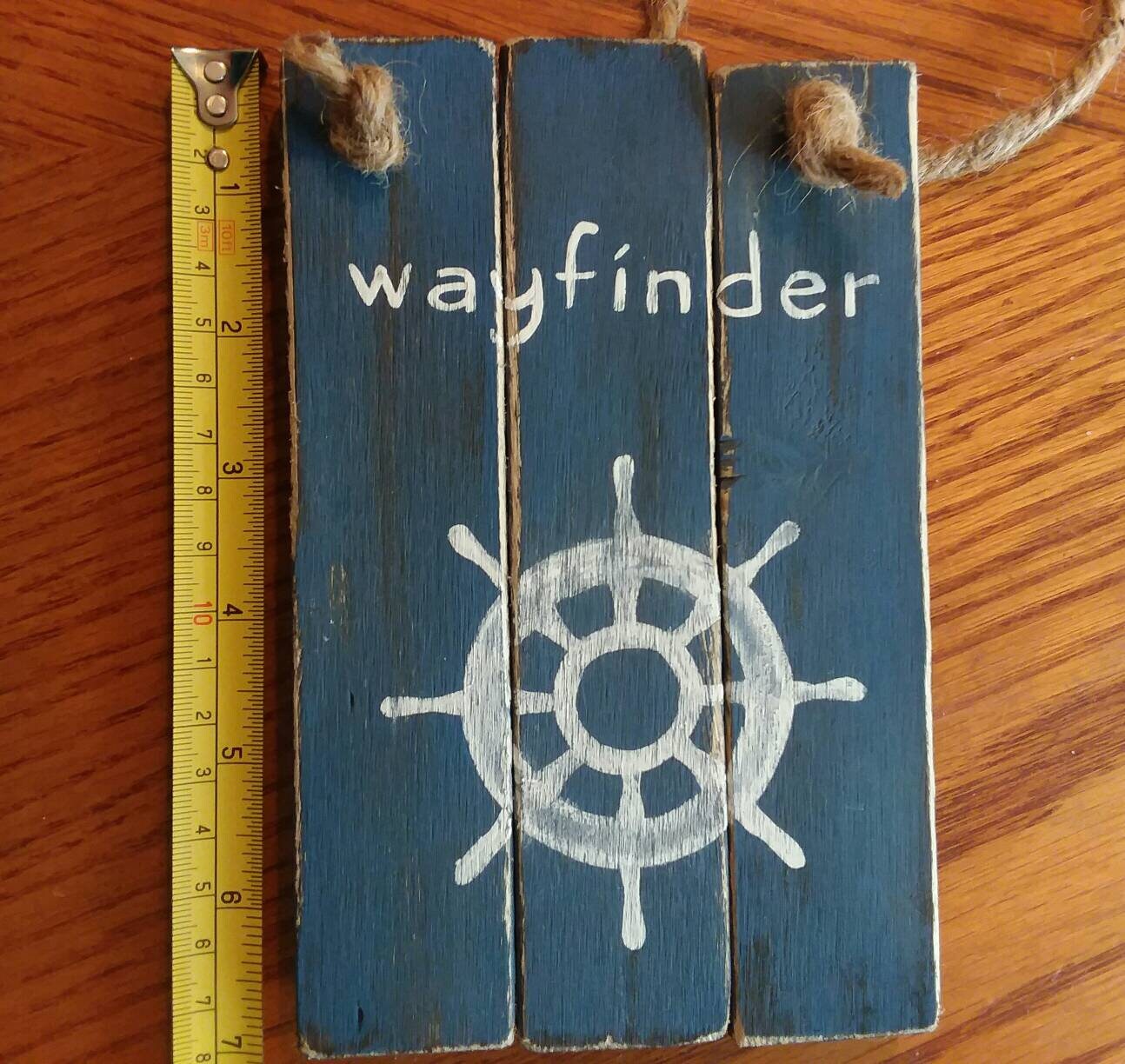 Wayfinder With Wheel Distressed Wood Sign - Etsy