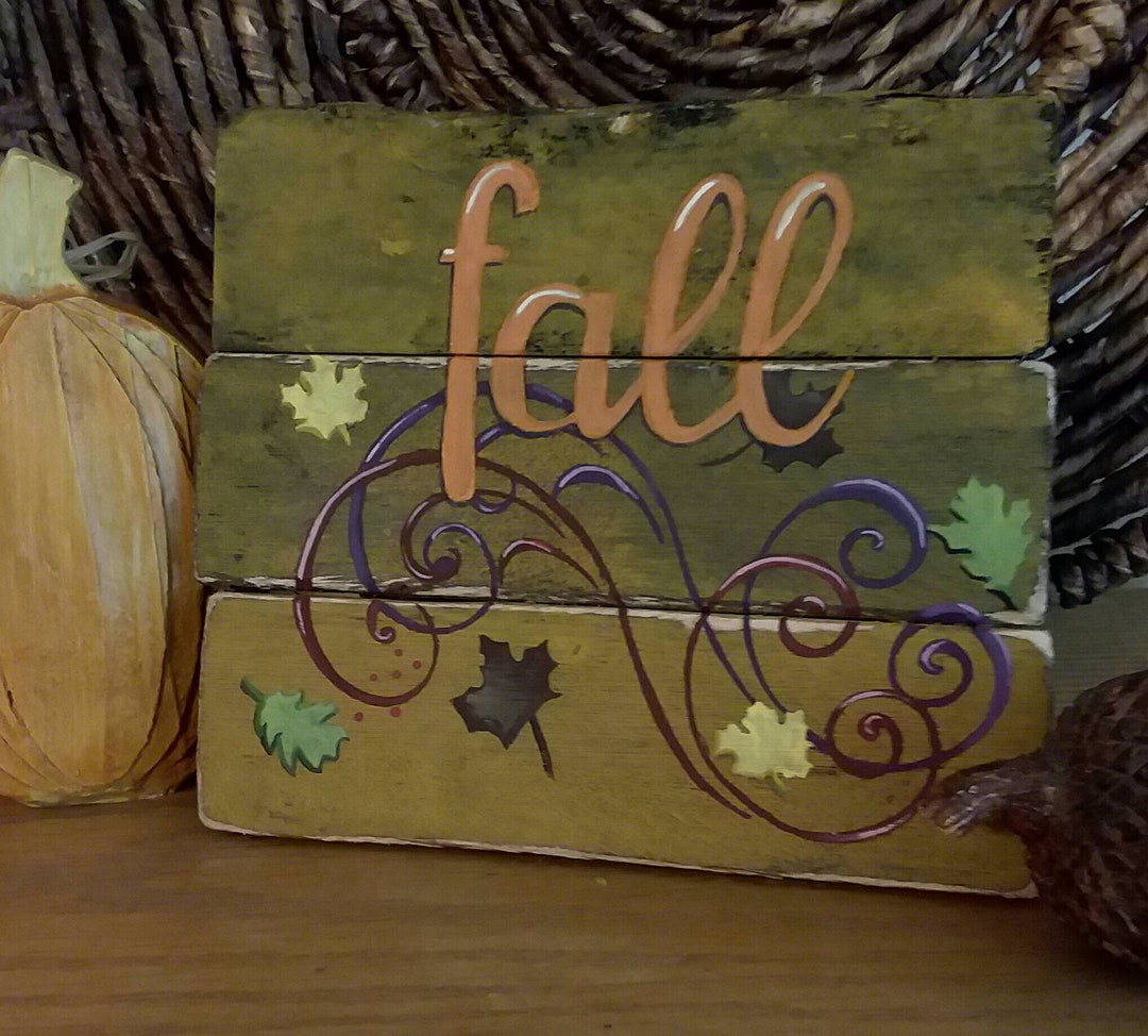 Fall Distressed Wood Sign - Etsy