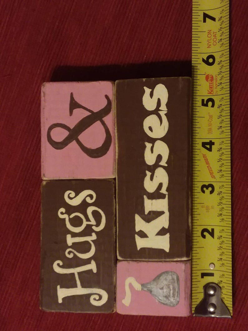 Hugs & Kisses Wood Sign - Etsy