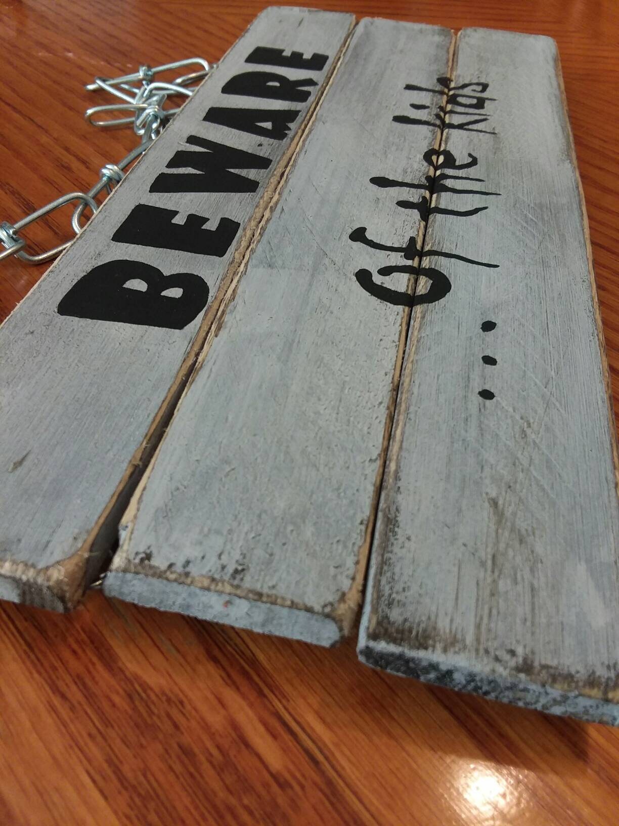 Beware of the Kids Wood Sign - Etsy