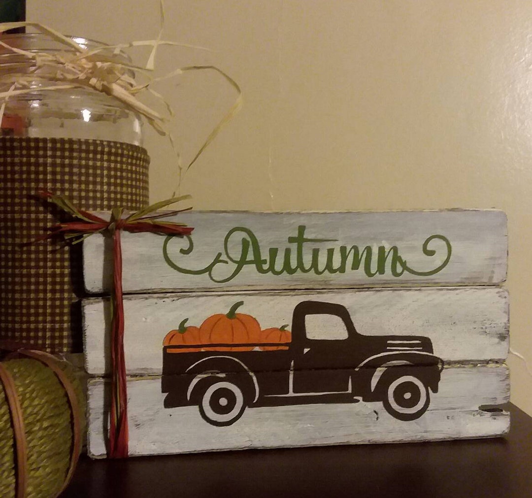 Autumn Truck Wood Sign - Etsy