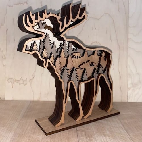 6 Layer Moose Scenery DIY Craft - Etsy