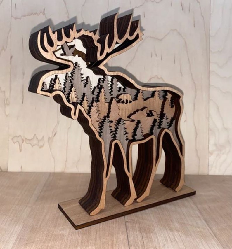 6 Layer Moose Scenery DIY Craft - Etsy