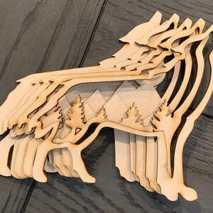 5 Layer Wolf Scenery DIY Craft - Etsy
