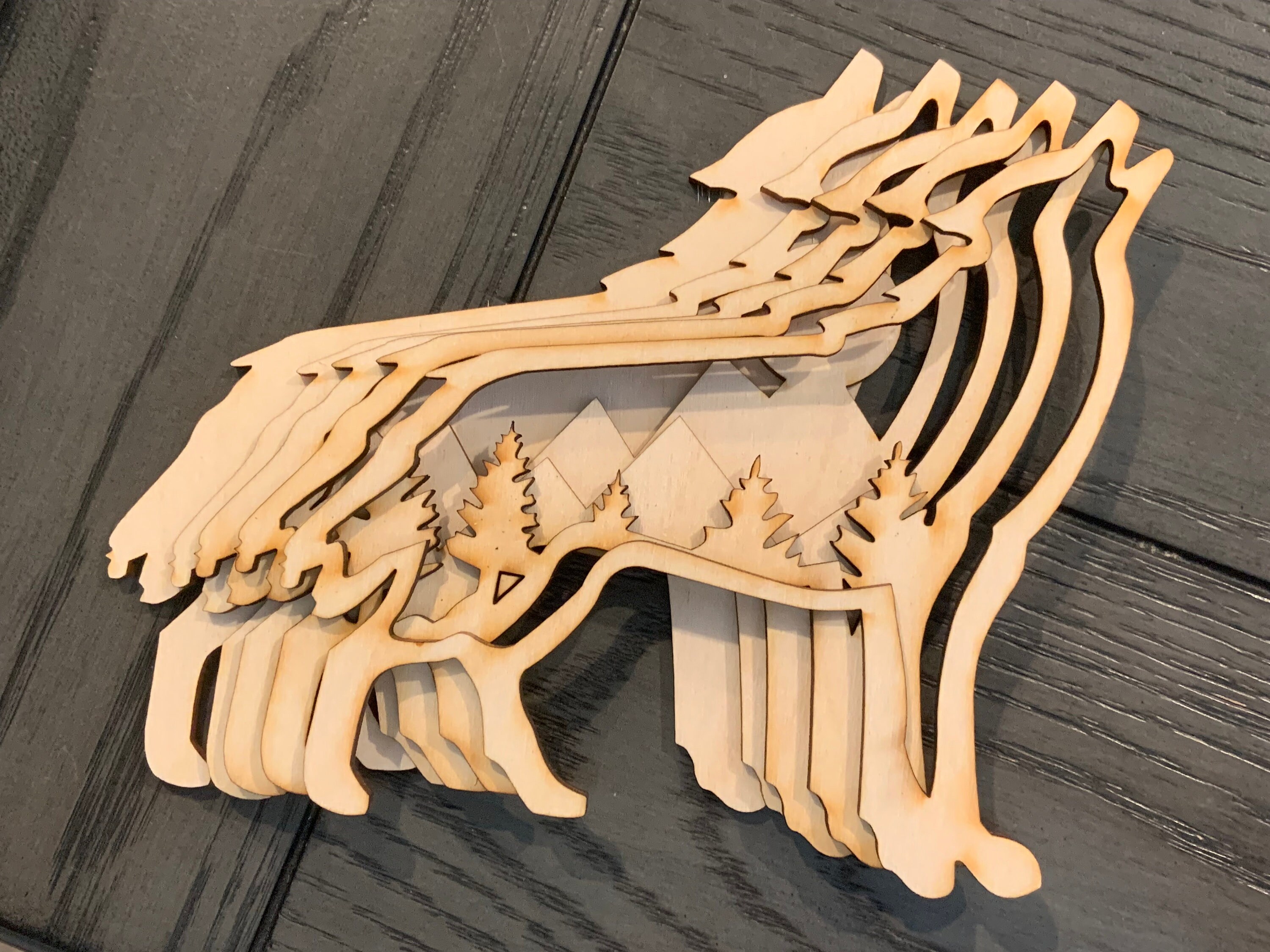 5 Layer Wolf Scenery DIY Craft - Etsy