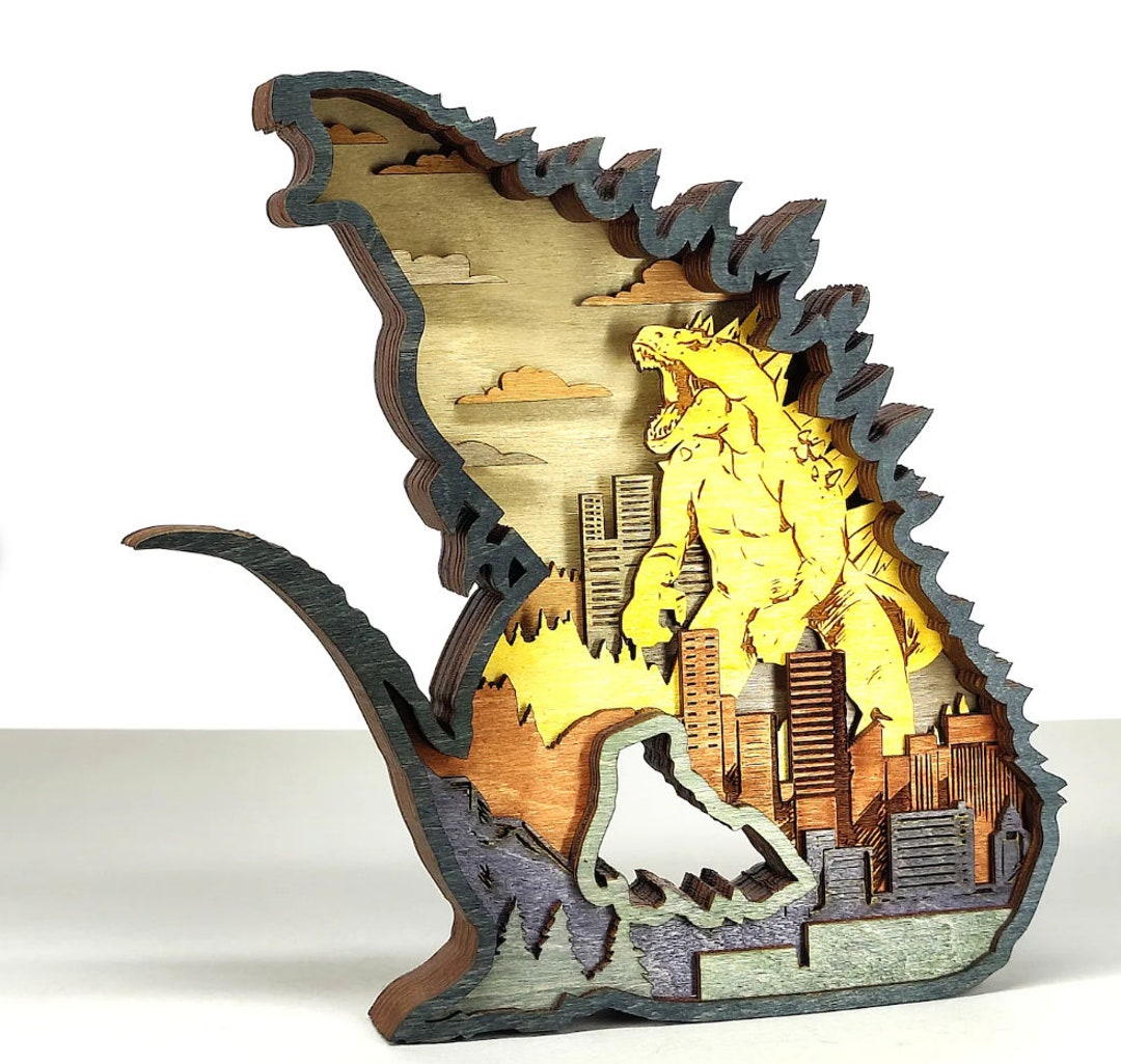 8 Layer Godzilla City Scenery DIY Craft - Etsy
