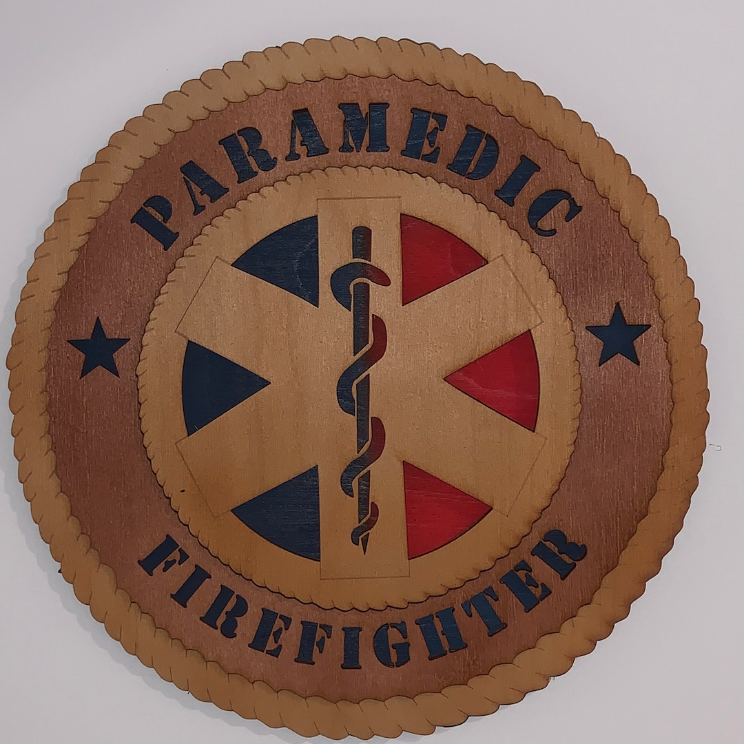 Paramedic Firefighter Personal Wooden 3D Wall Tribute 6" and 12" Sizes ...