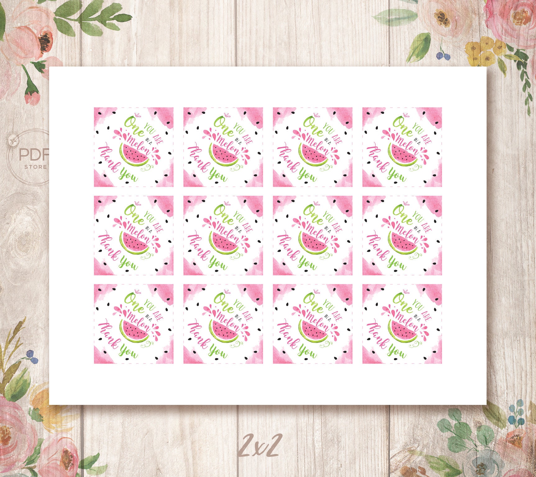 Watermelon Favor Tags Birthday Party One in a Melon 1st - Etsy