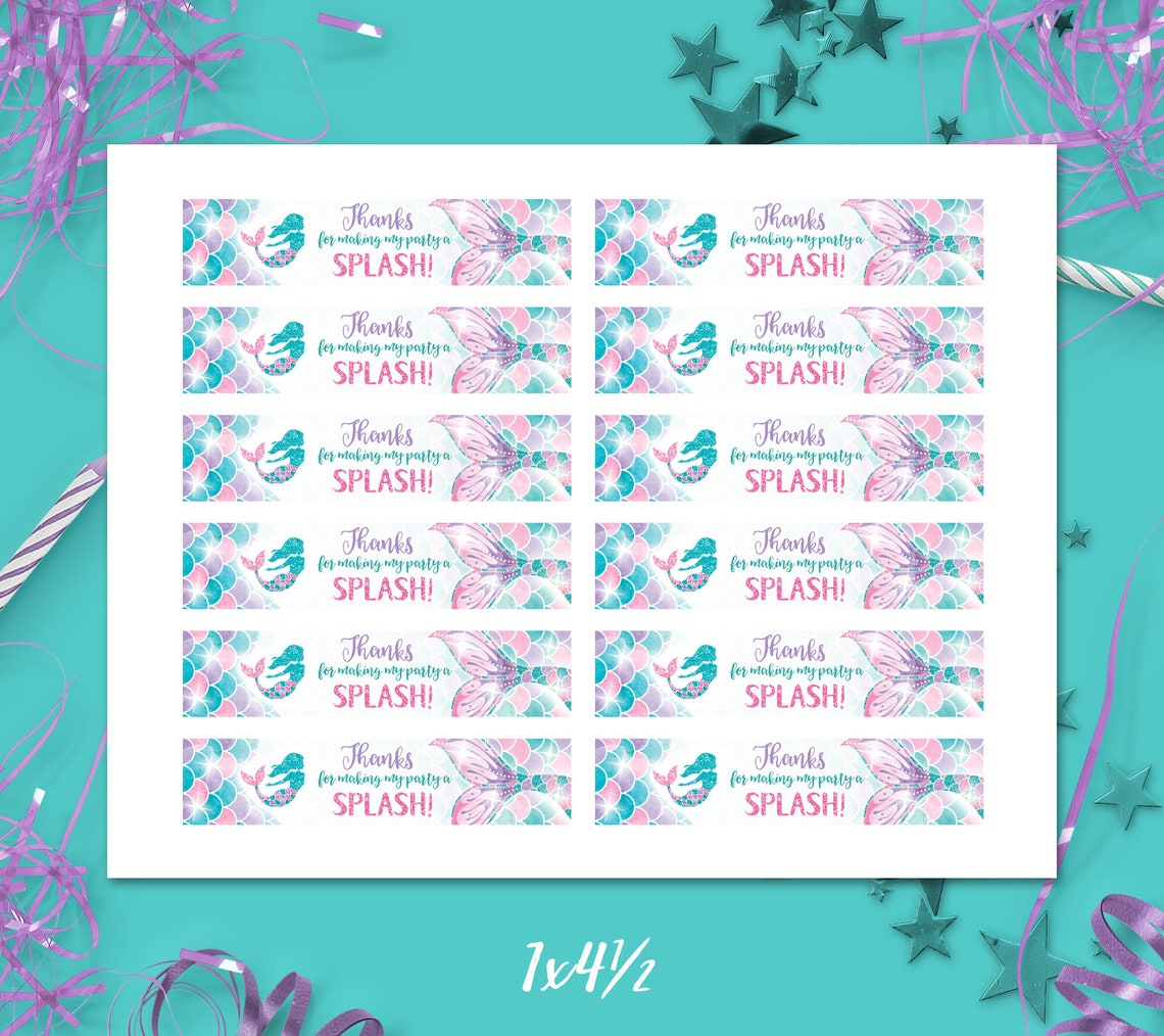 Mermaid Favor Tags Mermaid Birthday Party Our Little Mermaid Bash ...