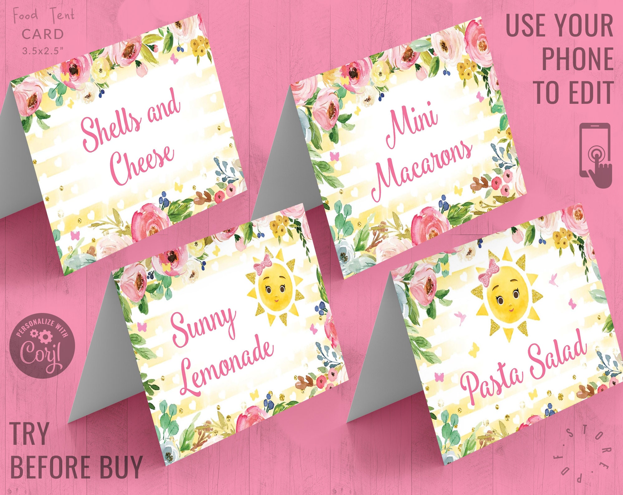 Paper & Party Supplies Invitations & Announcements Editable Sunshine ...