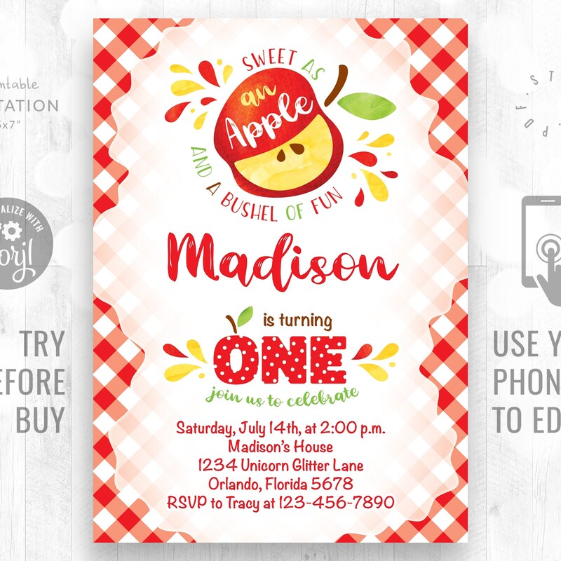 Apple First Birthday - Etsy