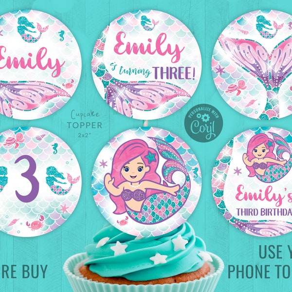 Blue Cupcake Toppers - Etsy