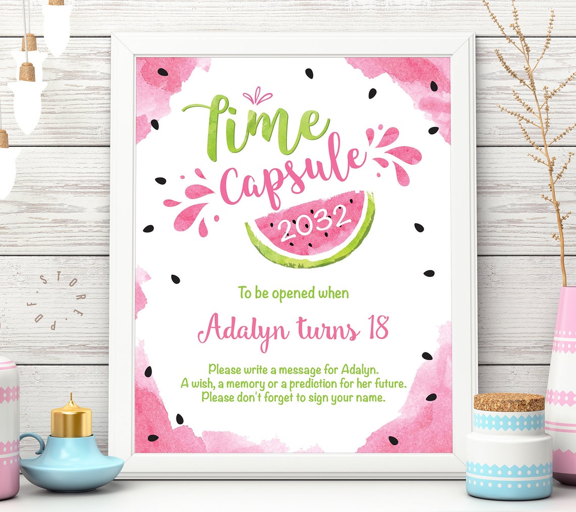 Editable Time Capsule Sign With Matching Printable Message Cards ...