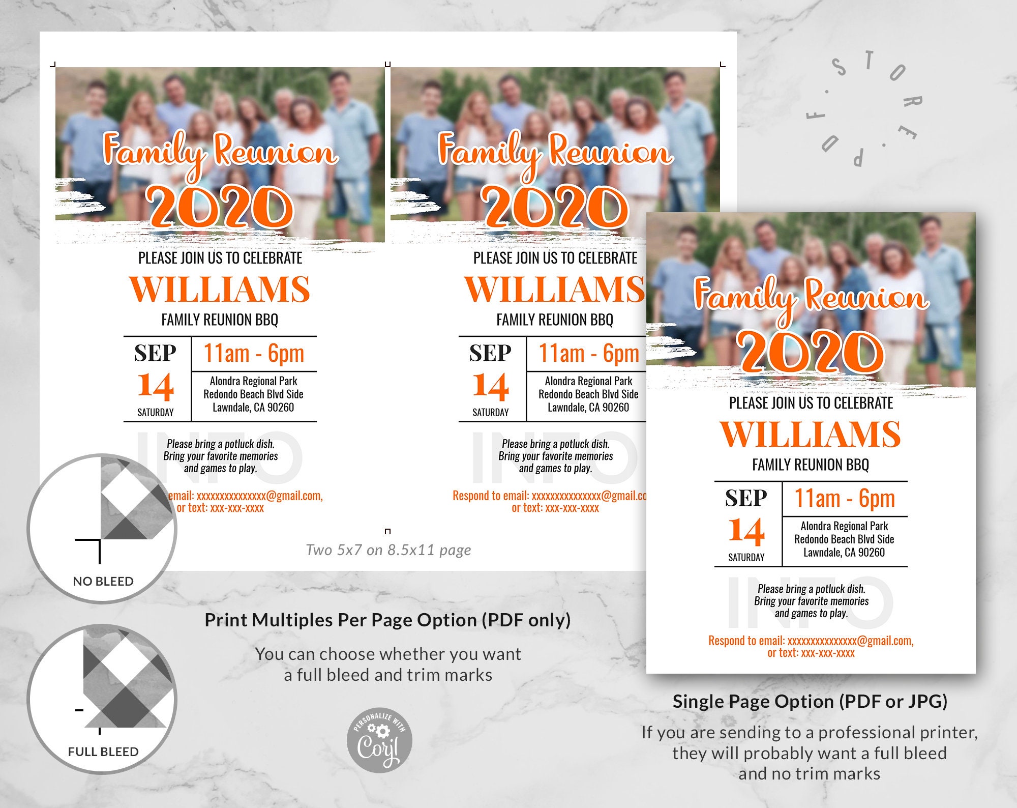 Editable Invitation Family Reunion Custom Photo Invite Instant Access ...