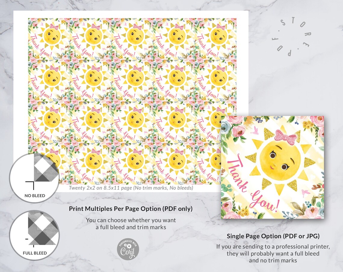 Editable Favor Tags Sunshine Birthday Party Decor Printable Edit ...