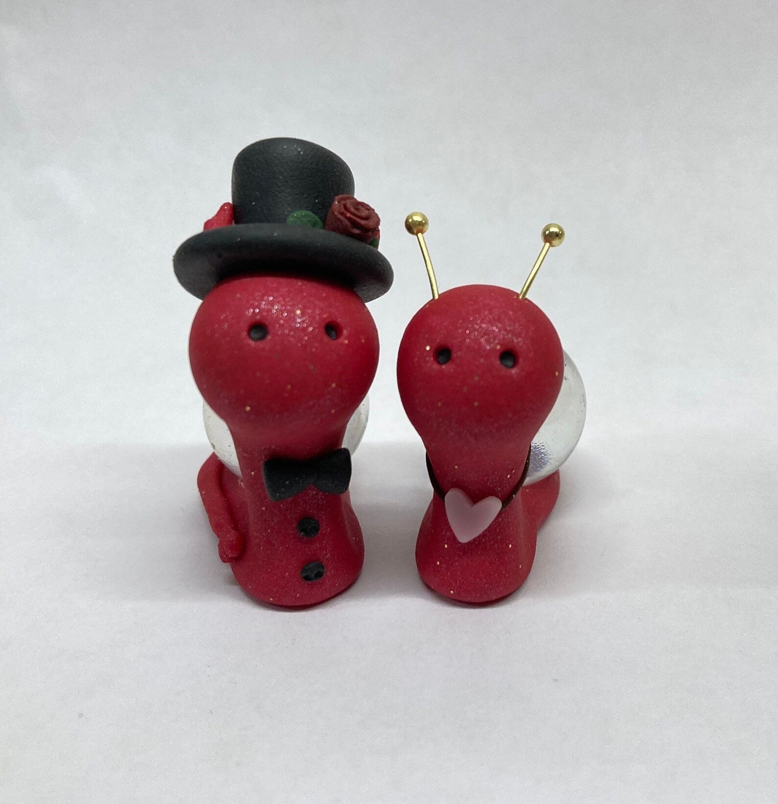 Polymer Clay Marble Snail Handsome Devil and His Date , Handmade OOAK ...