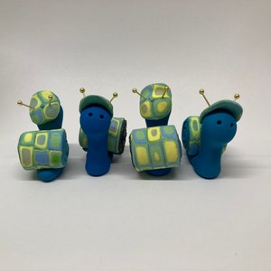 Polymer Clay Marble Snail Boy Scouts Explorer With Sleeping Bag and S ...
