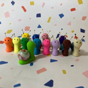 Polymer Clay Marble Snail Figure for Fairy Gardens or Miniature Decor ...