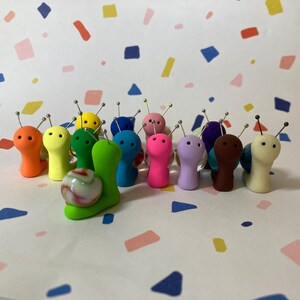 Polymer Clay Marble Snail Witch for Fairy Garden or Display , Halloween ...