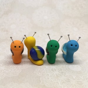 Polymer Clay Marble Snail Figure for Fairy Gardens or Miniature Decor ...