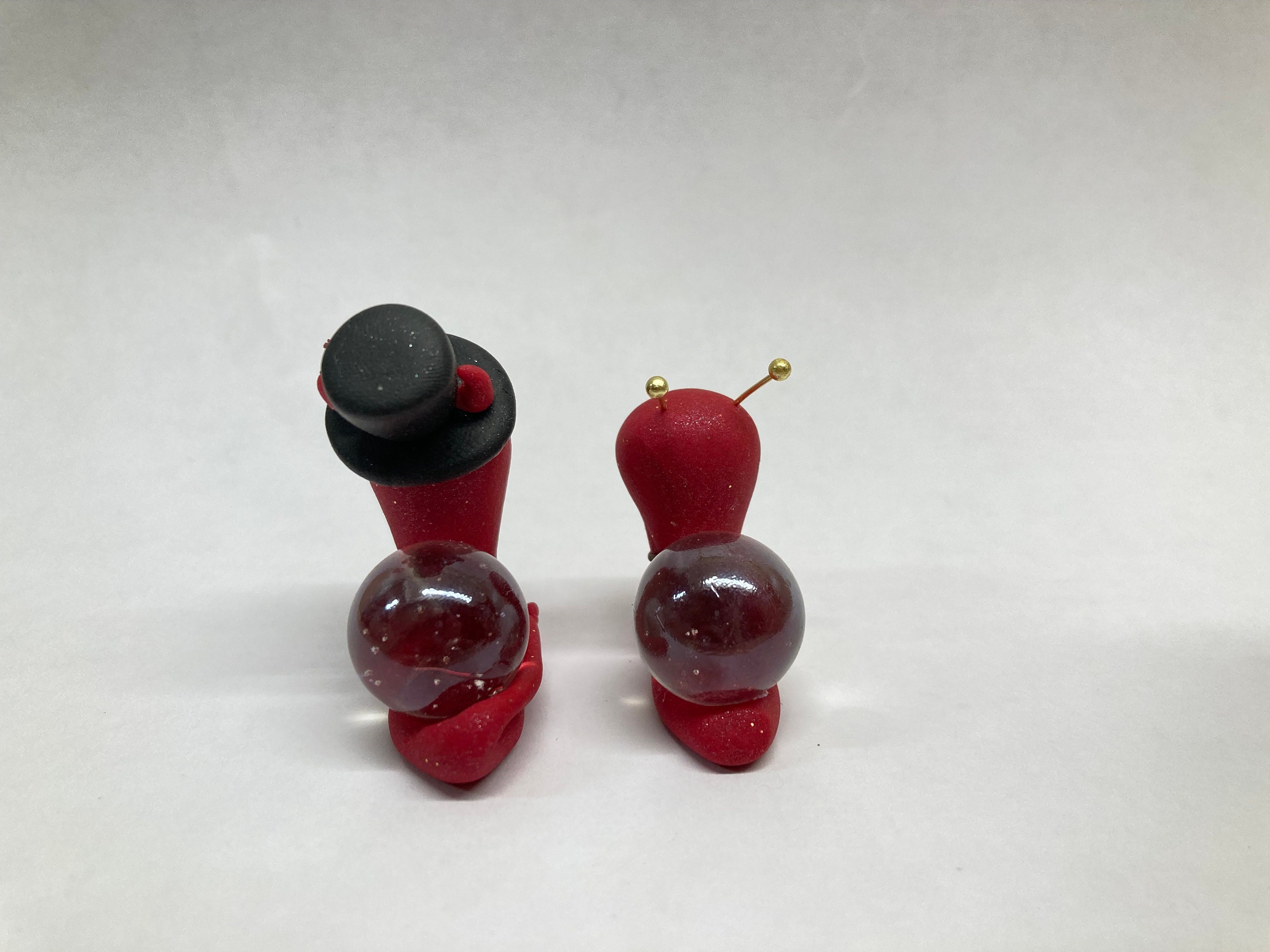 Polymer Clay Marble Snail Handsome Devil and His Date , Handmade OOAK ...