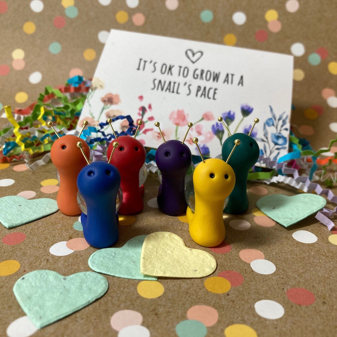 Polymer Clay Marble Snail Surprise Gift , Encouraging Pocket Gift for ...