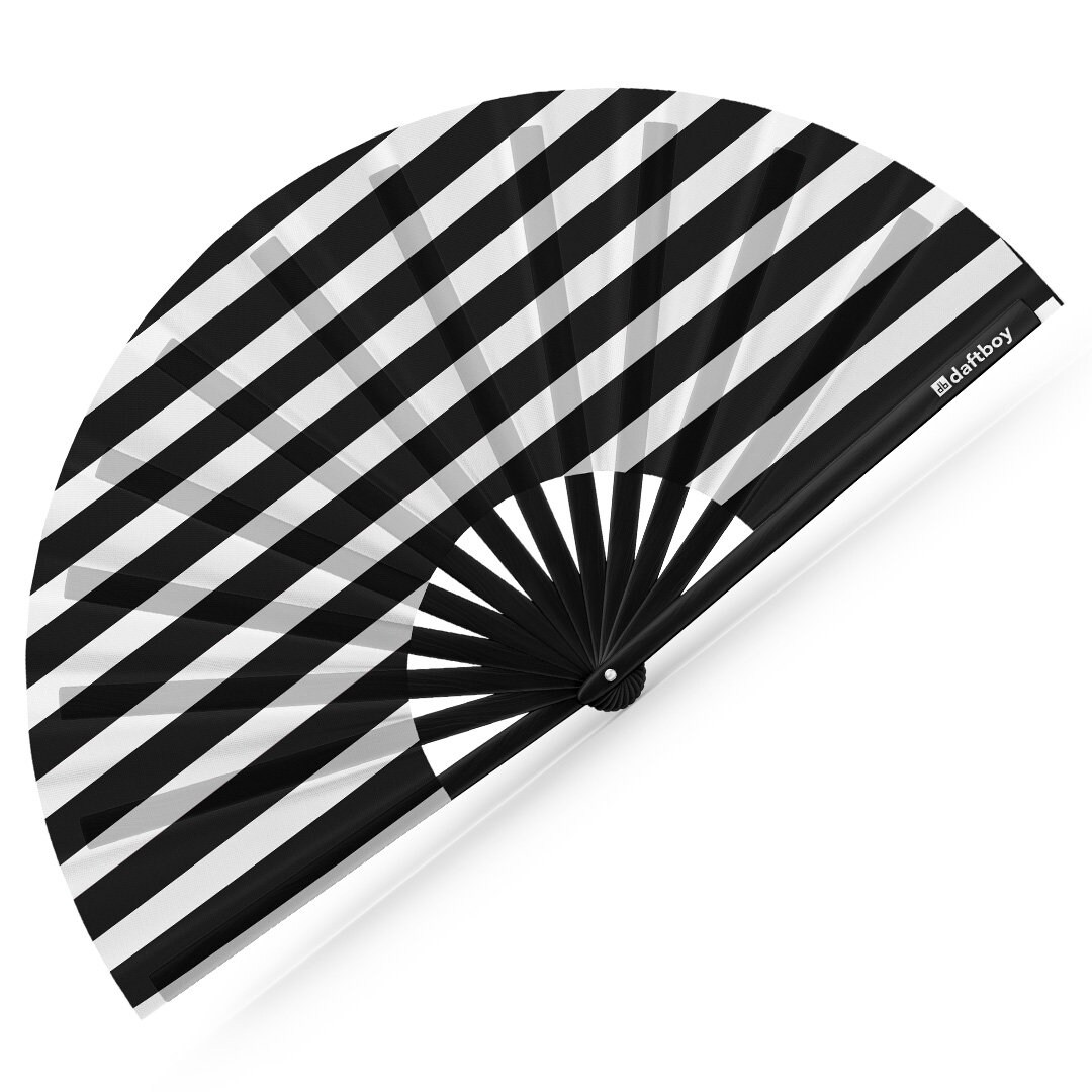 Beyond Basic Black & White Stripe Fan - Etsy