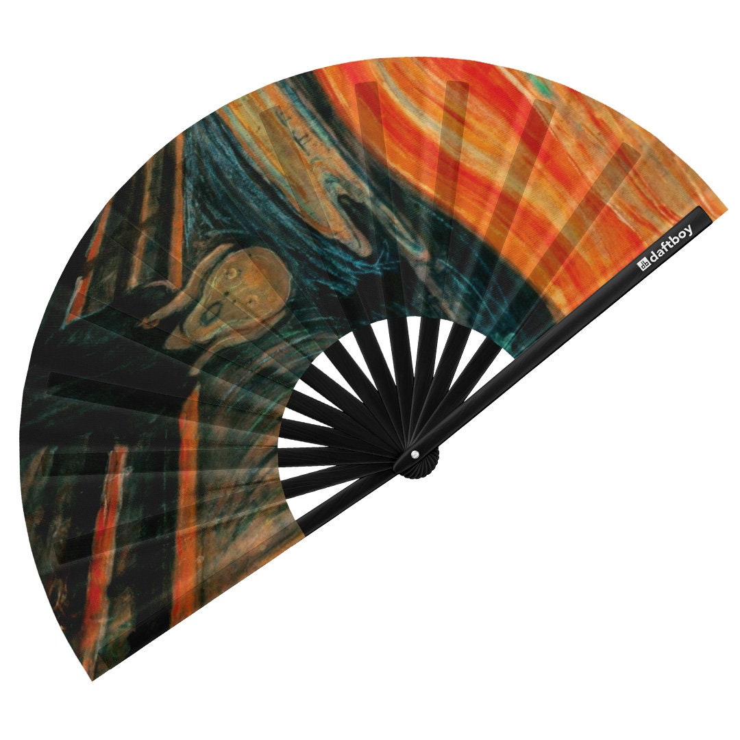 The Scream by Edvard Munch Rave Bamboo Folding Hand Fan / Clack Fan ...