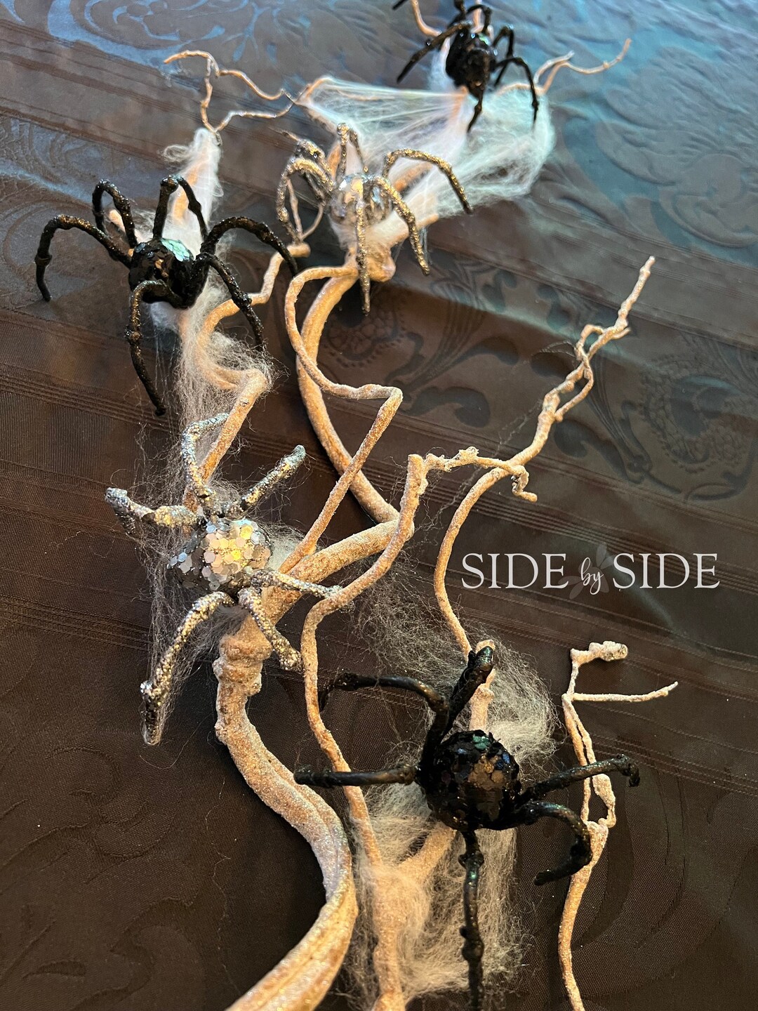 Spooky Spider Garland Glitter Whimsy Halloween Party Decor Tabletop ...